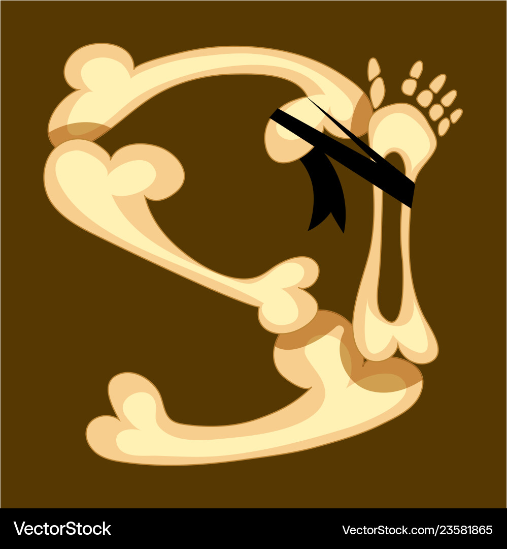 Skeleton 9 nine made of bones Royalty Free Vector Image