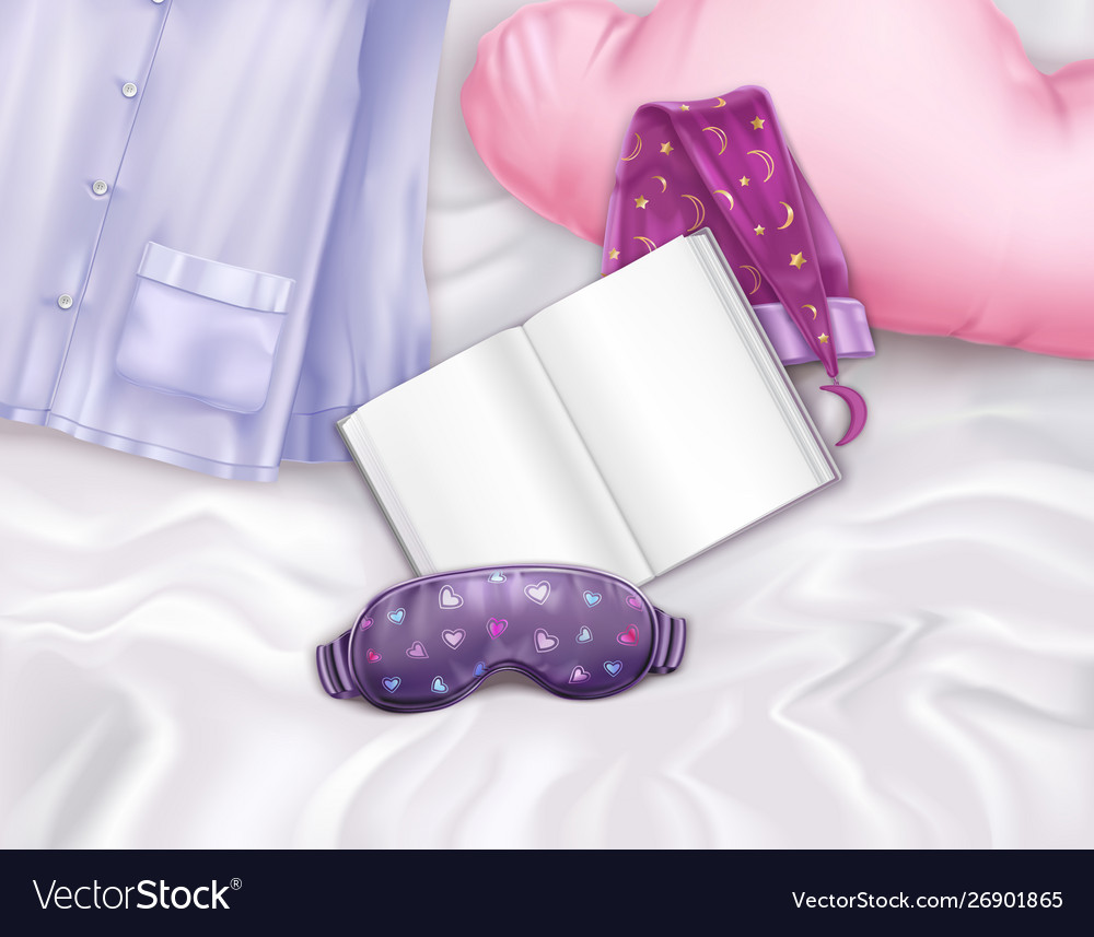 Sleep accessories composition Royalty Free Vector Image