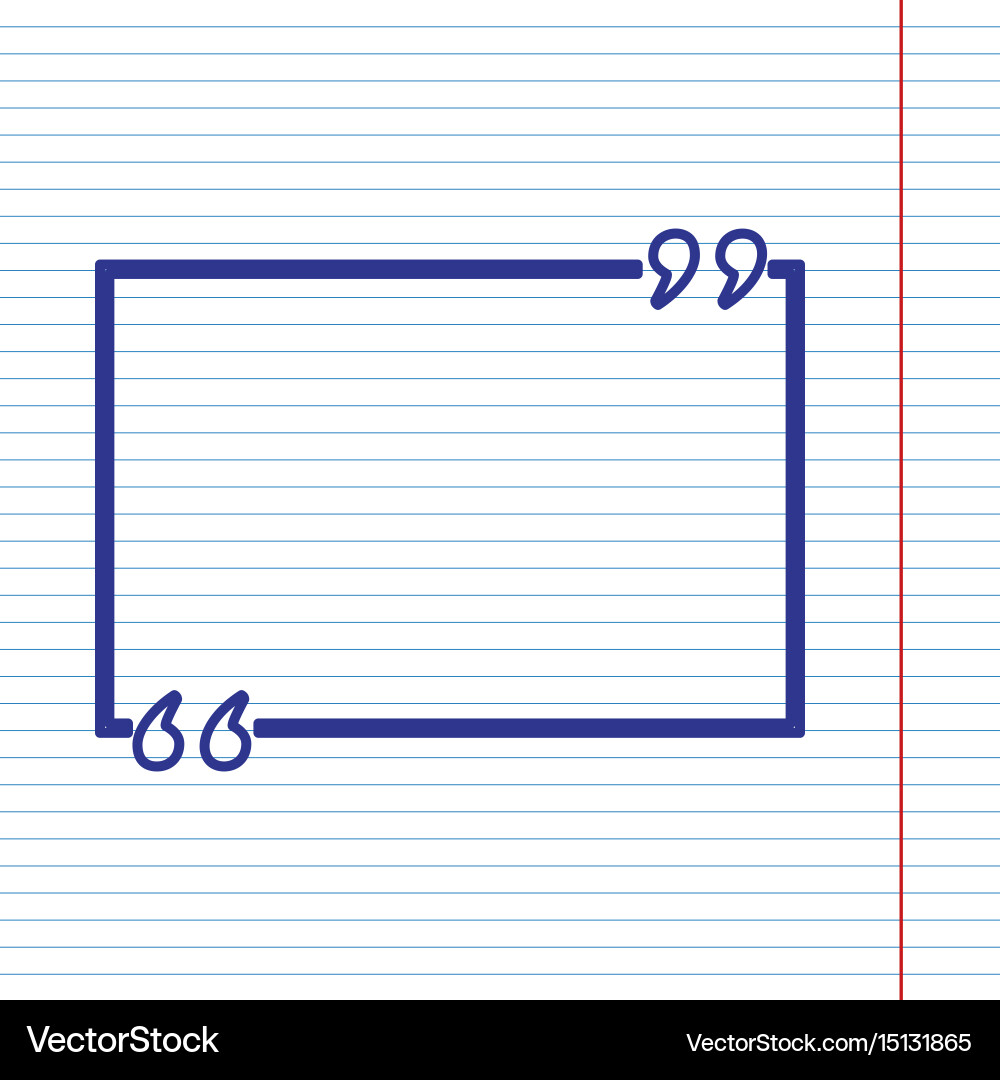 Text quote sign navy line icon Royalty Free Vector Image