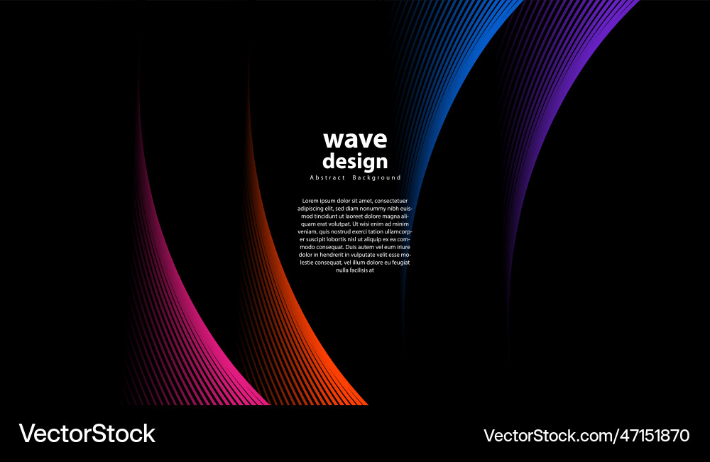Abstract colorful wavy stripes background curved Vector Image