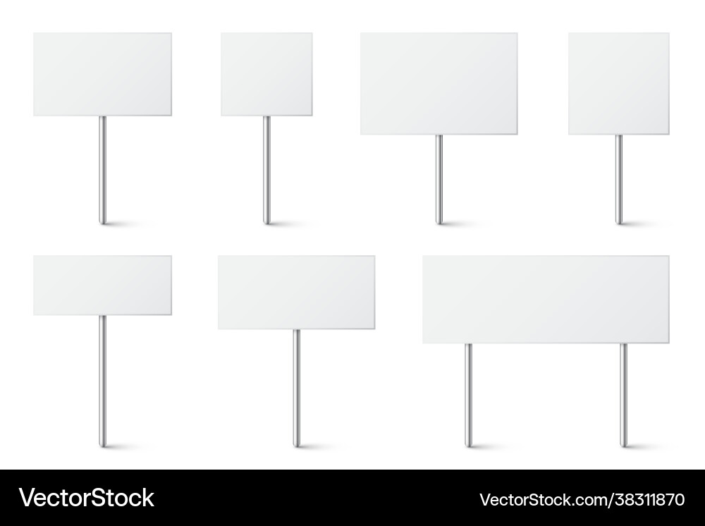 Blank board with place for text protest signs set Vector Image
