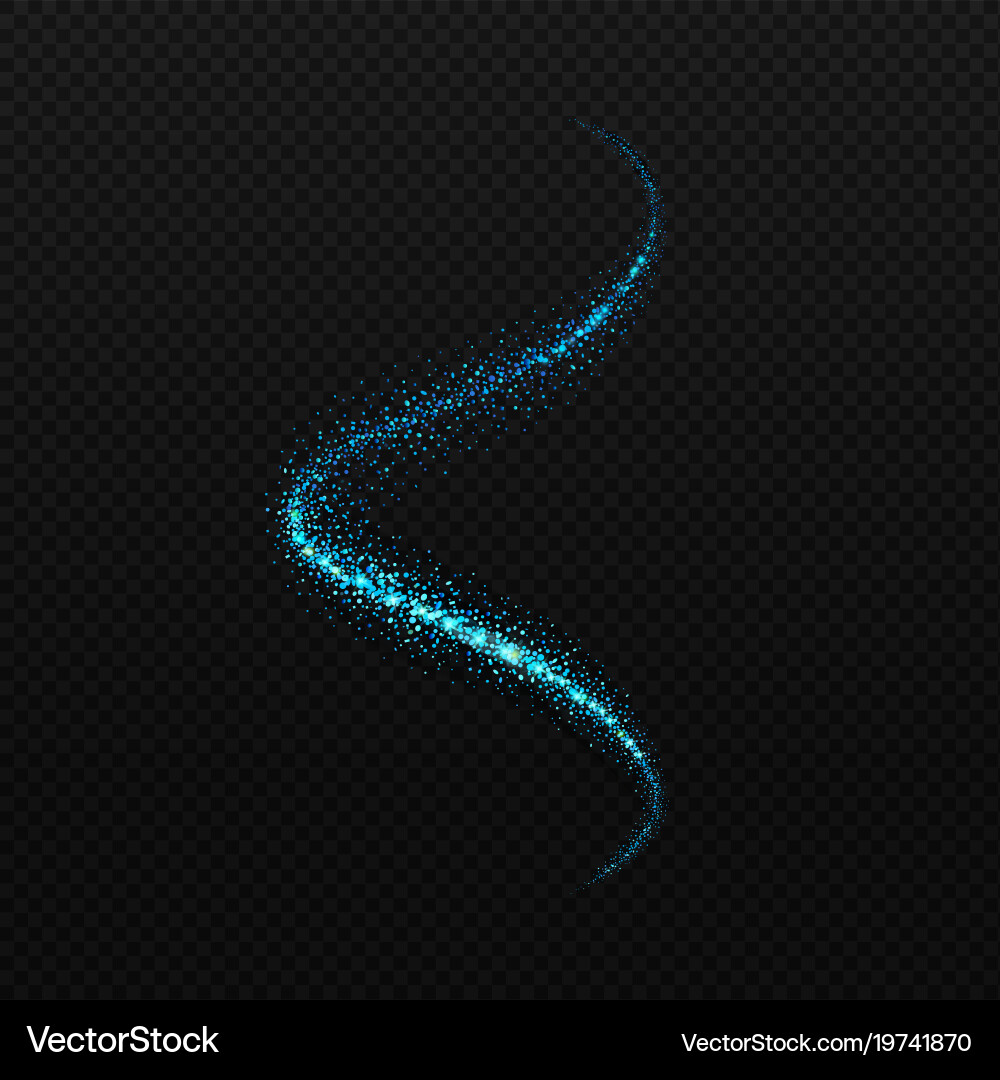 Blue neon spiral glowing spark trail Royalty Free Vector