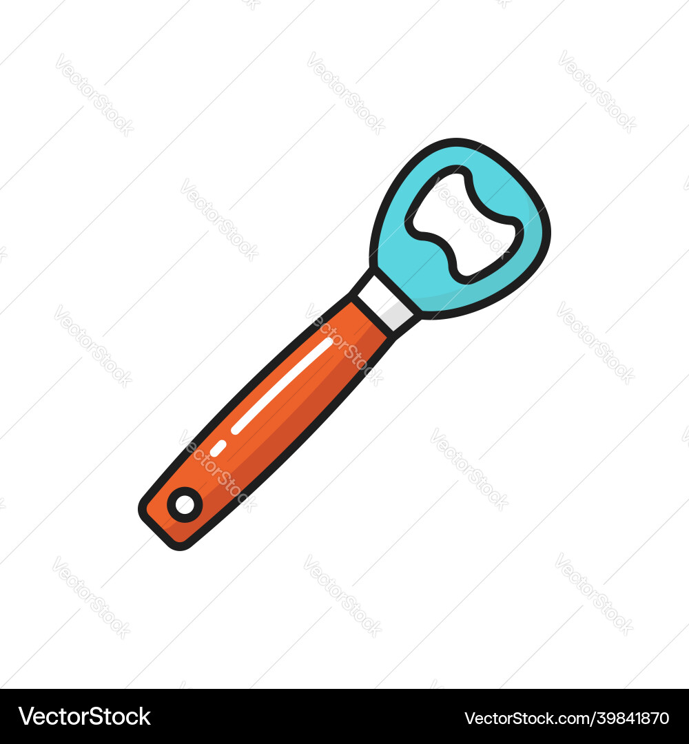 Bottle opener to open drinks isolated line icon Vector Image