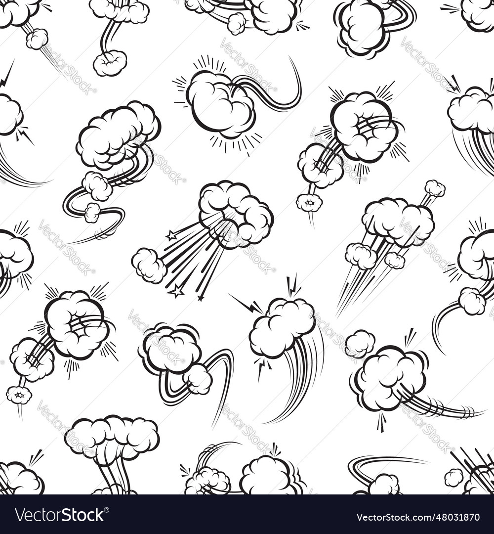 Comic speed motion bubbles seamless pattern Vector Image