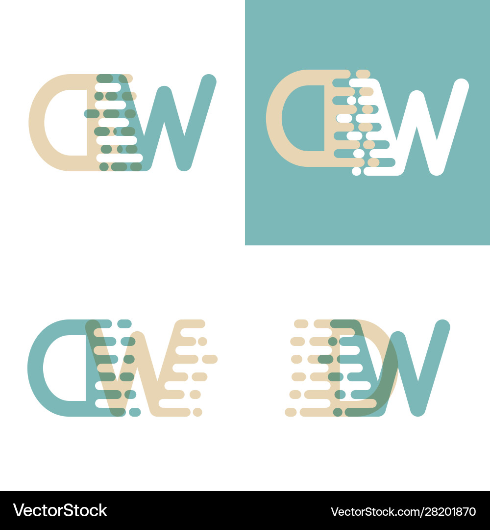 Dw letters logo with accent speed in cream Vector Image