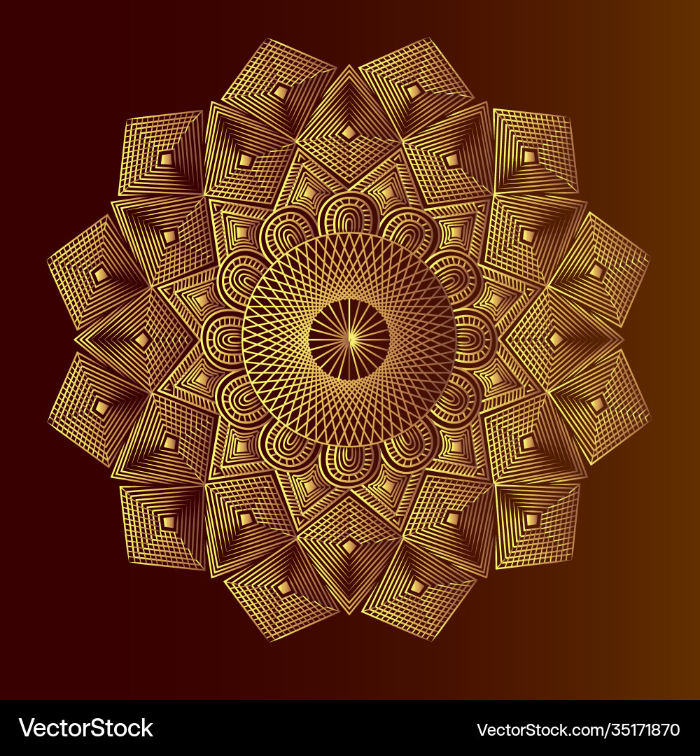 Geometric islamic decorative golden design Vector Image