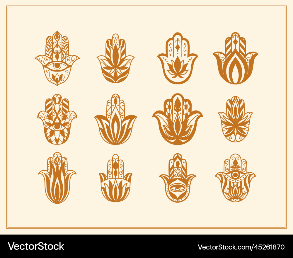Hamsa symbol hand fatima for protection from Vector Image