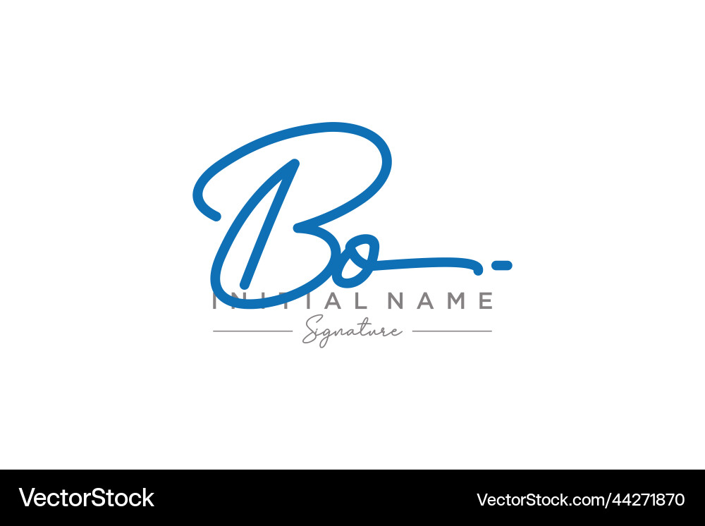 Initial bo signature logo template hand drawn Vector Image