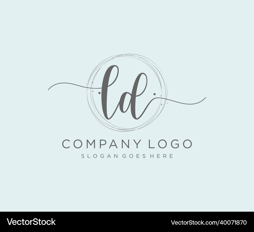 Initial ld feminine logo usable for nature salon Vector Image