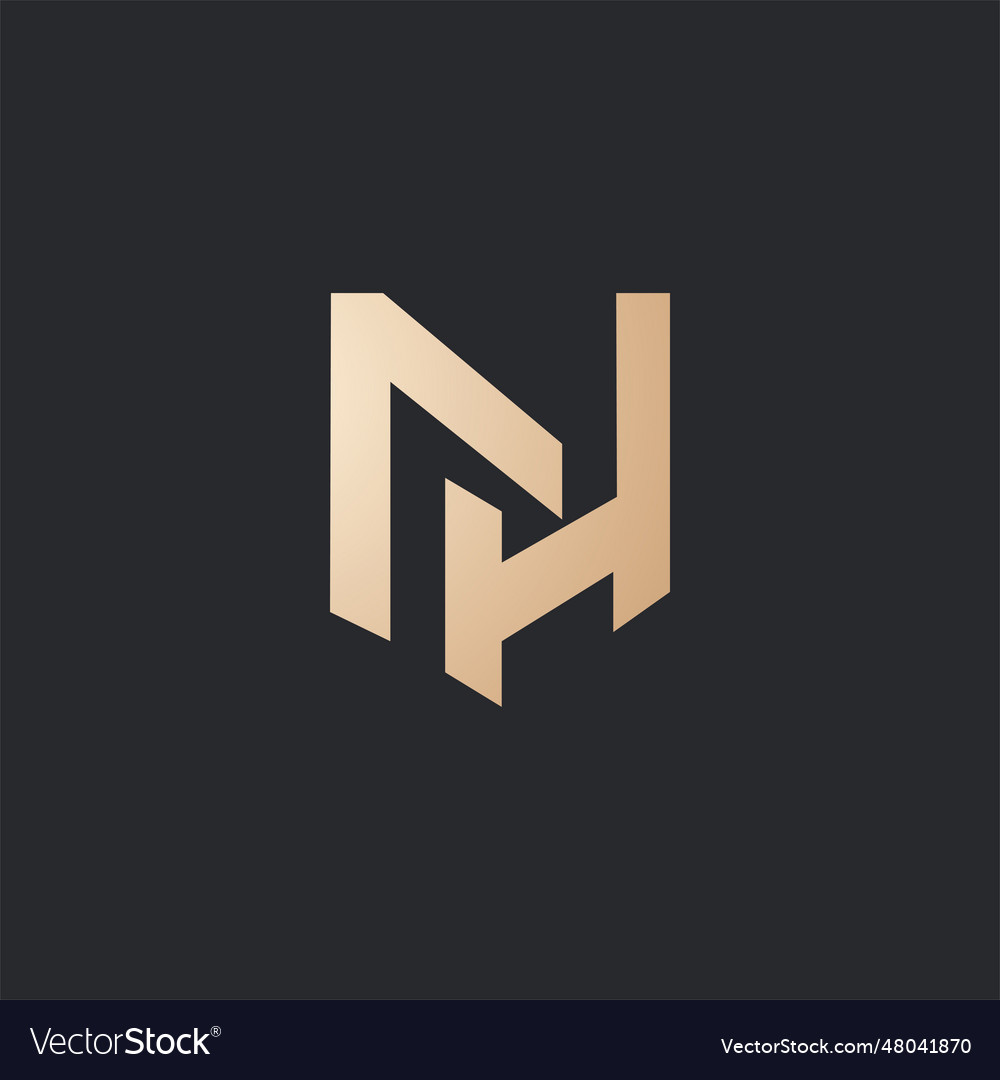 Nh initial letter logo design image Royalty Free Vector