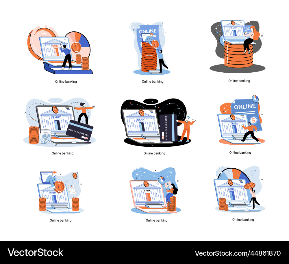Online banking platform remote bank service Vector Image