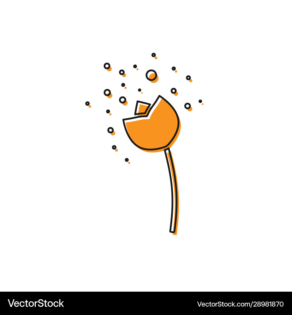 Orange flower producing pollen in atmosphere icon Vector Image