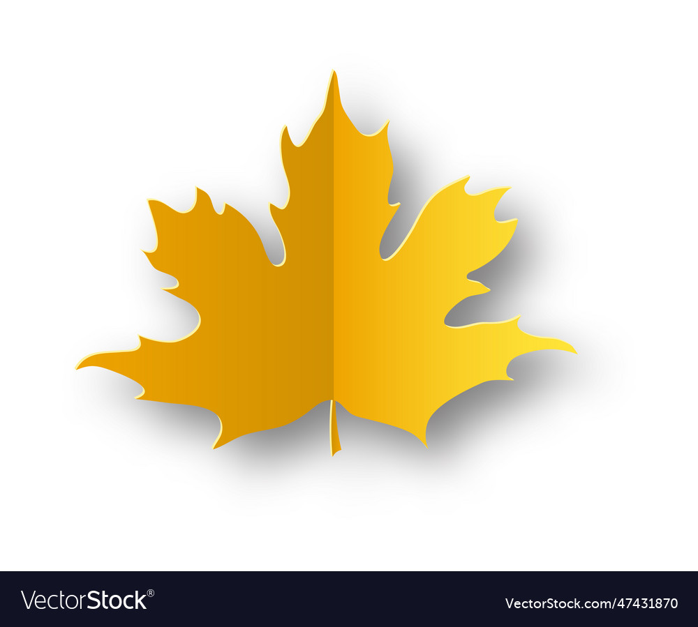 Paper autumn leaf yellow maple leaves falling Vector Image