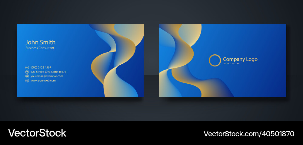 Smart modern business card dark blue background Vector Image