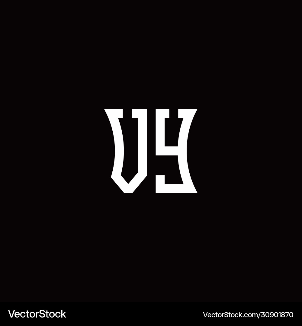 Vy monogram logo letter with curved side style Vector Image