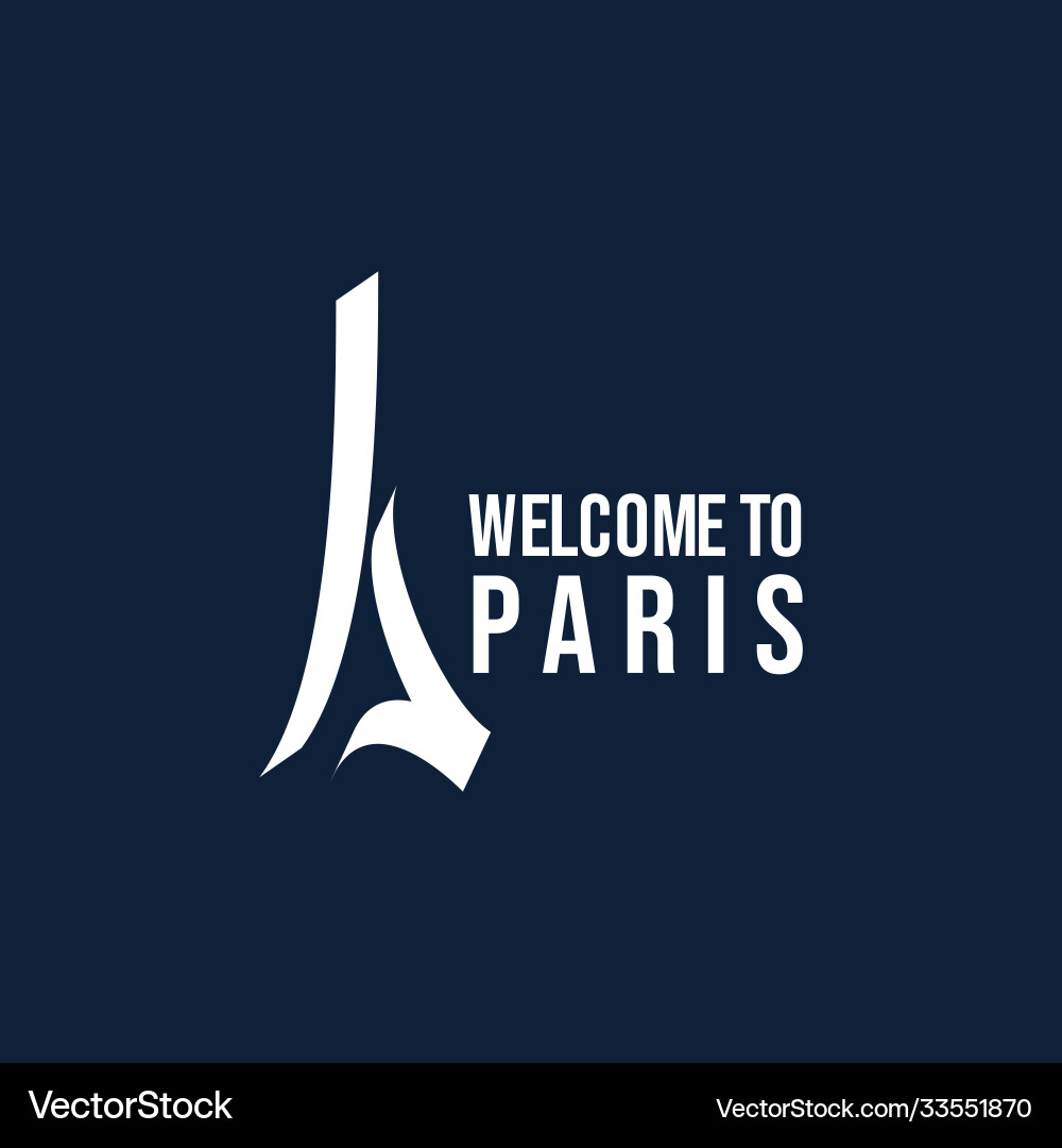 Welcome to paris logo template design Royalty Free Vector