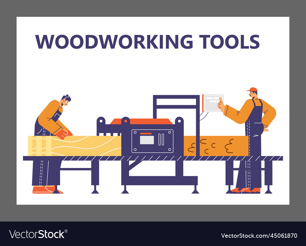 Woodworking tools sales banner or poster flat Vector Image