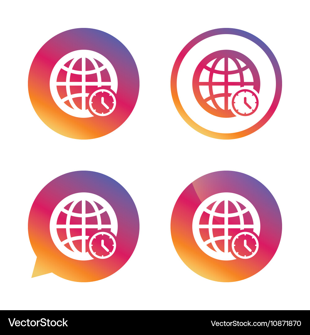 World time sign icon universal time symbol Vector Image