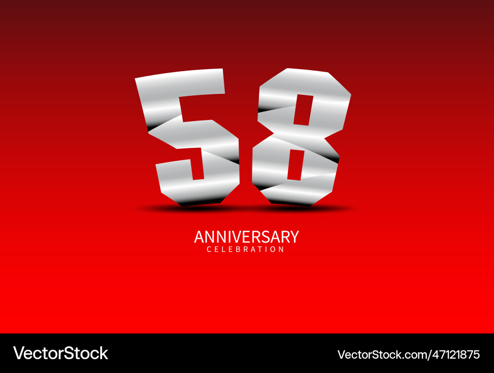 58 year anniversary celebration logo silver Vector Image