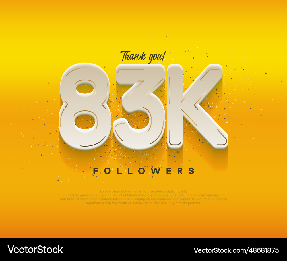 83k followers celebration with modern white Vector Image