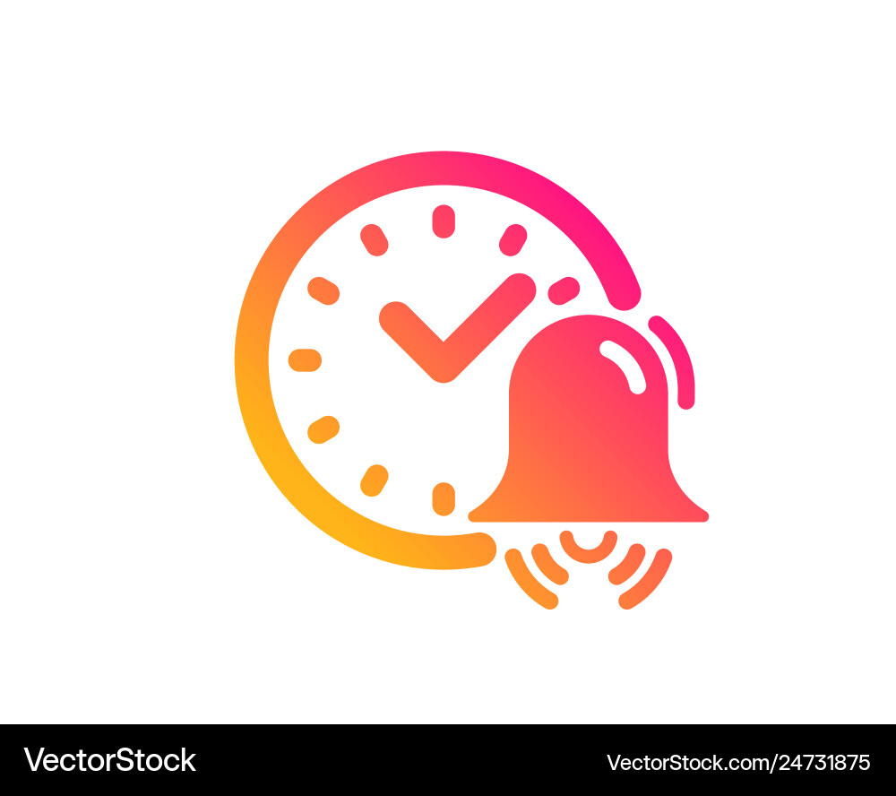 Alarm bell icon time sign Royalty Free Vector Image