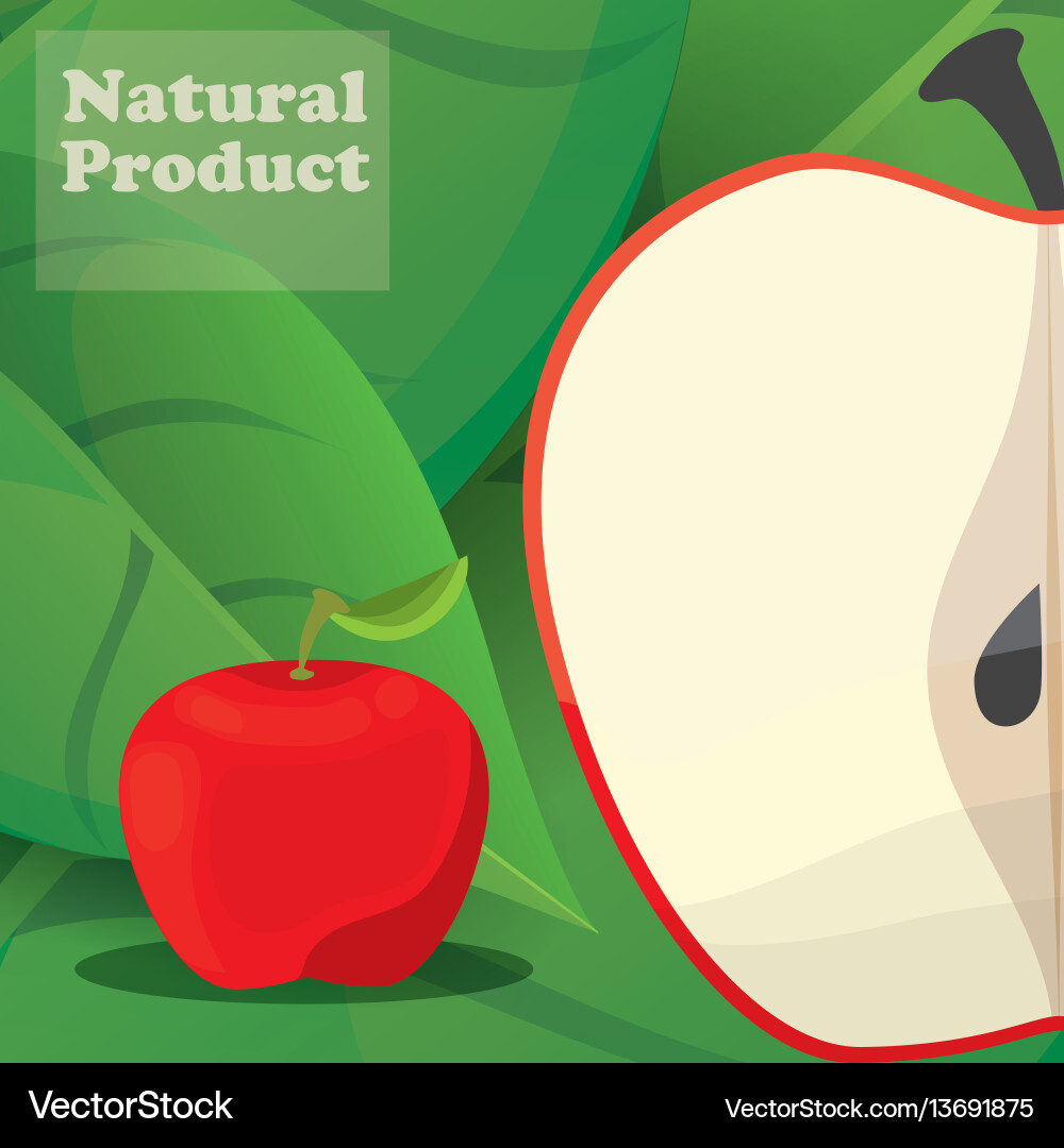 Apple natural product poster design Royalty Free Vector