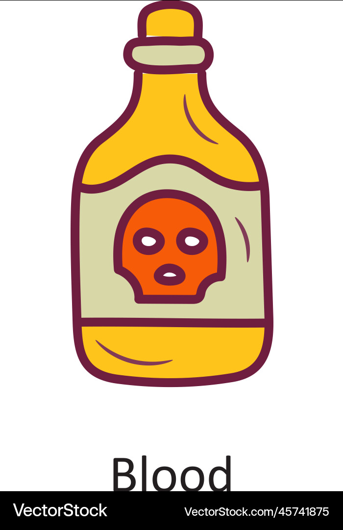 Blood fill outline icon design Royalty Free Vector Image