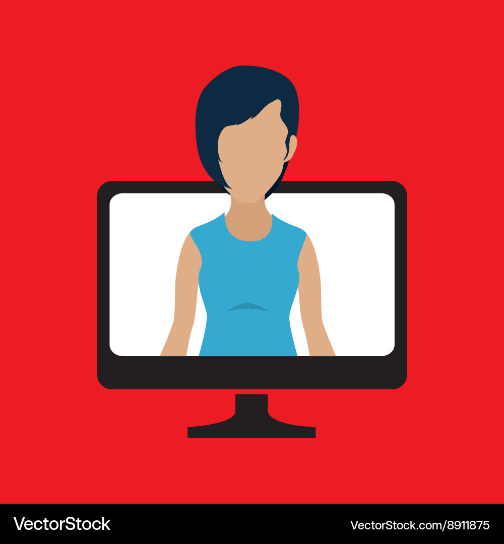 Computer user design Royalty Free Vector Image