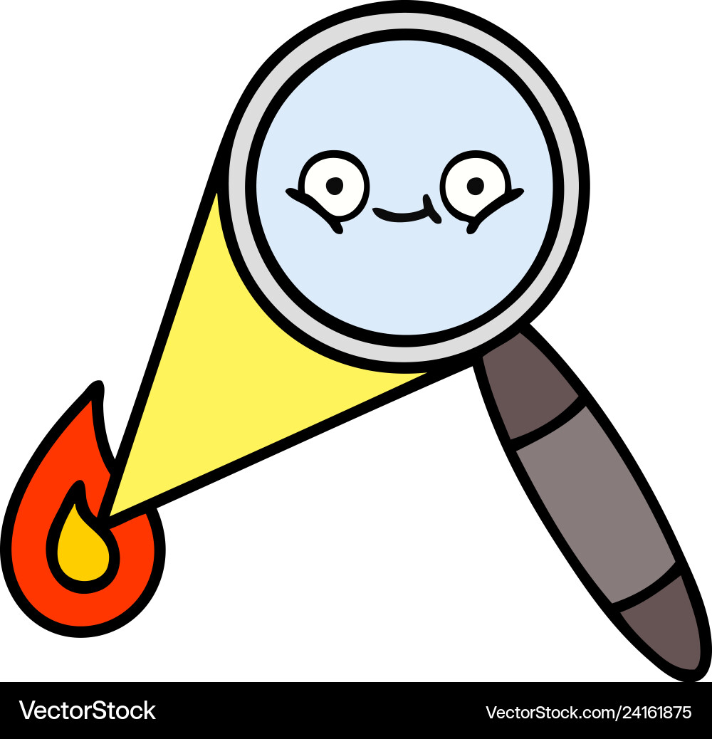 Cute cartoon magnifying glass Royalty Free Vector Image