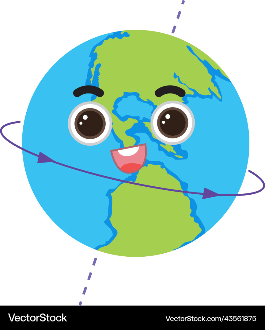 Earth planet cartoon character Royalty Free Vector Image
