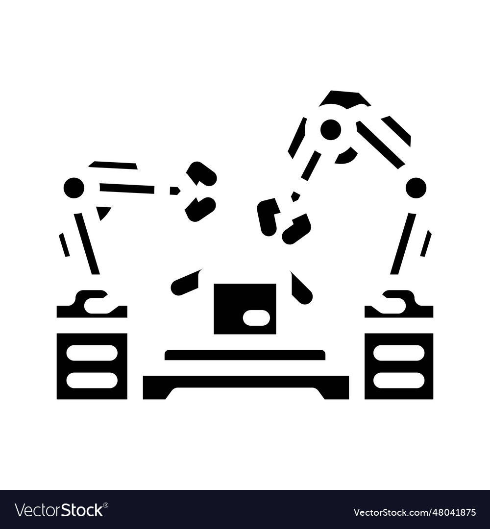Factory automation manufacturing engineer glyph Vector Image