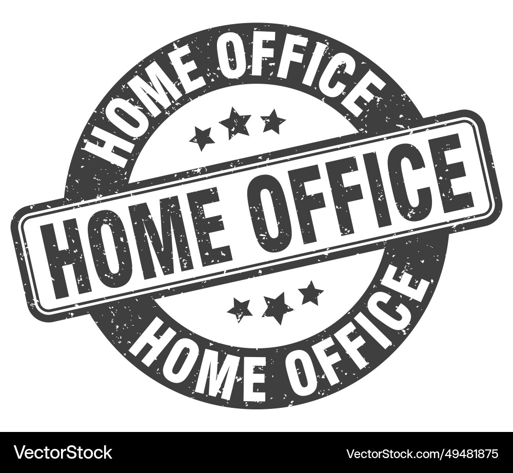 Home office stamp label round grunge Royalty Free Vector