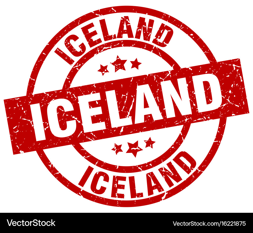 Iceland red round grunge stamp Royalty Free Vector Image