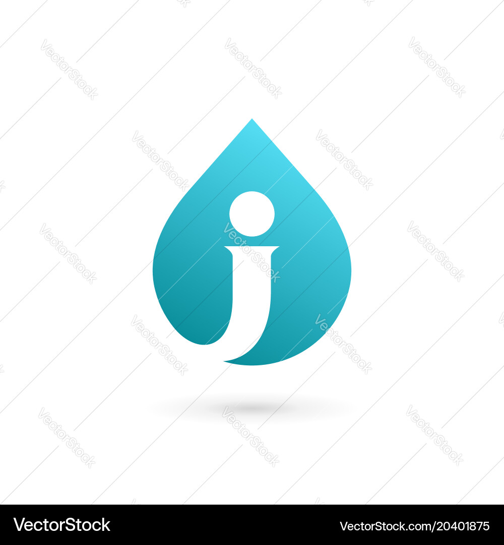 Letter j water drop logo icon design template Vector Image