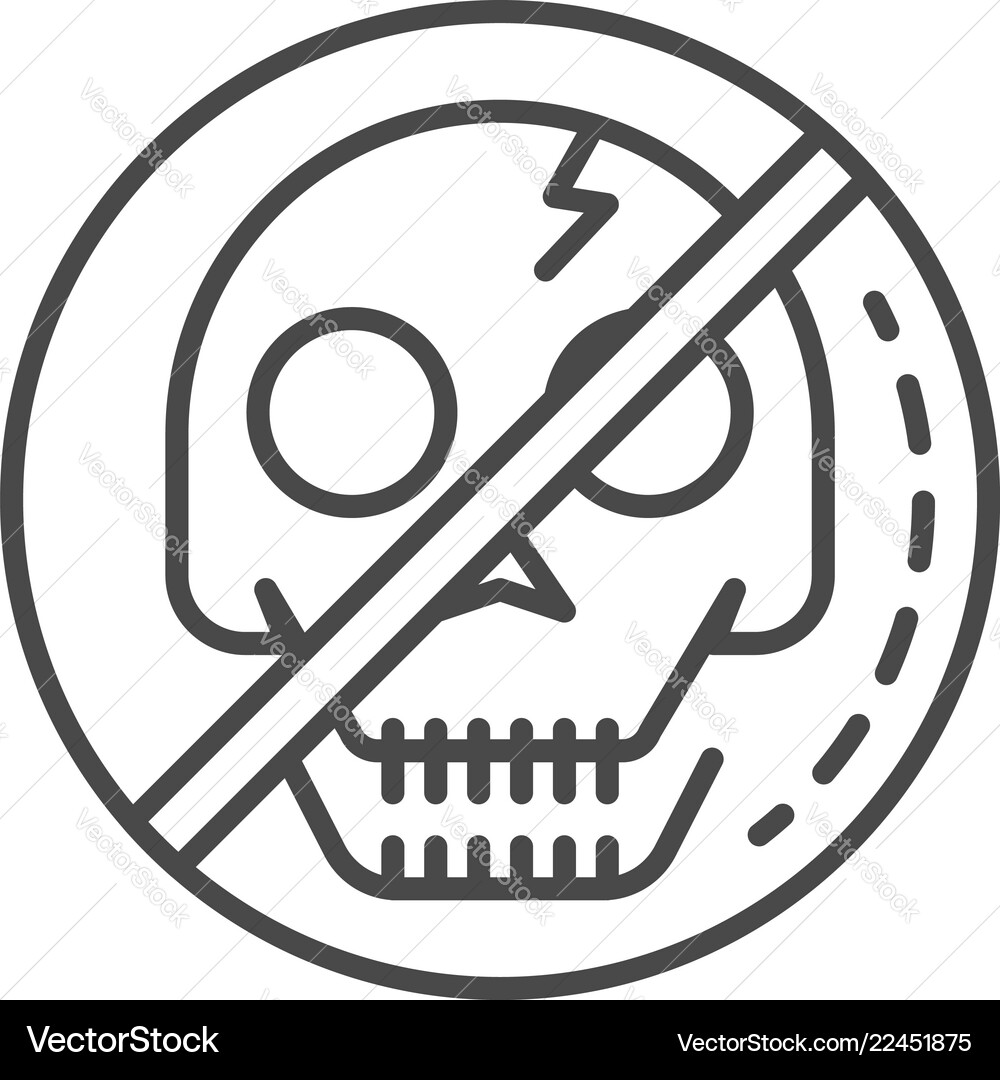 No skull sign icon outline style Royalty Free Vector Image