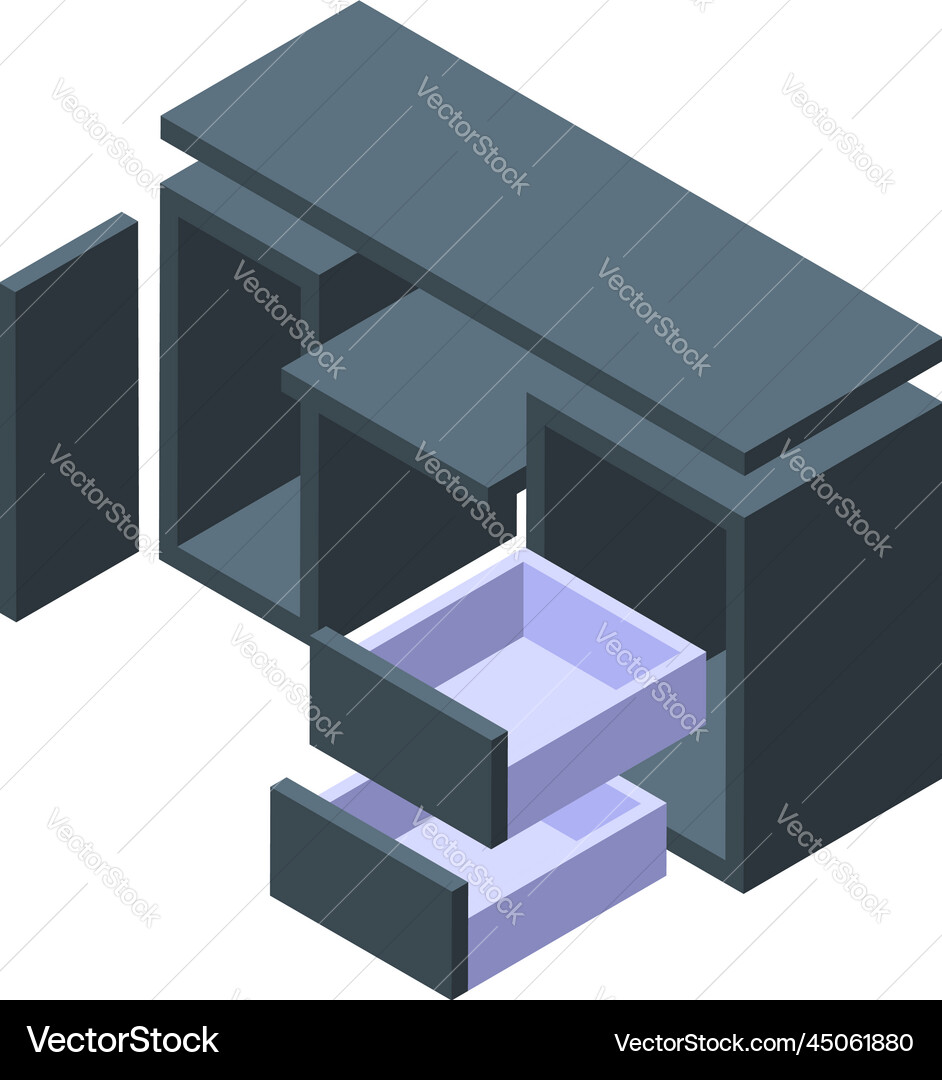 Assembly desktop icon isometric furniture Vector Image