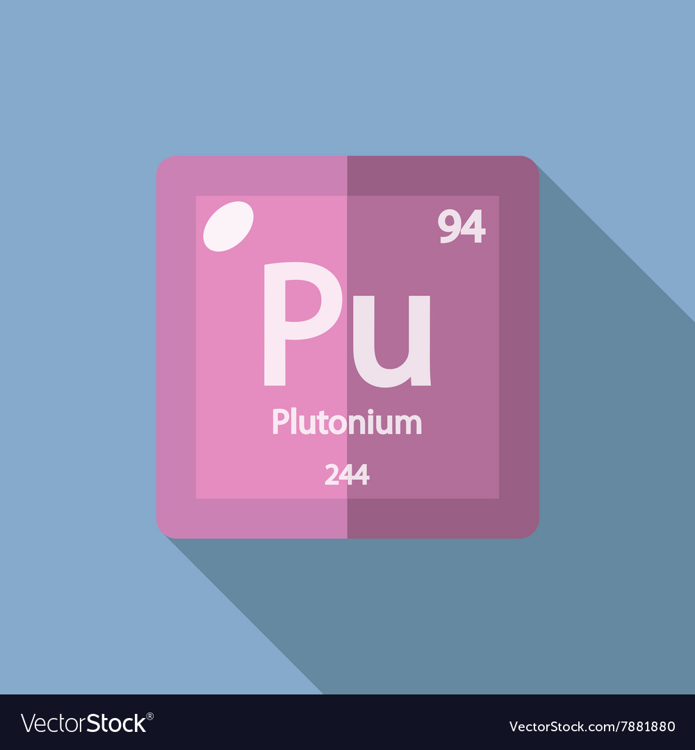 Chemical element Plutonium Flat Royalty Free Vector Image
