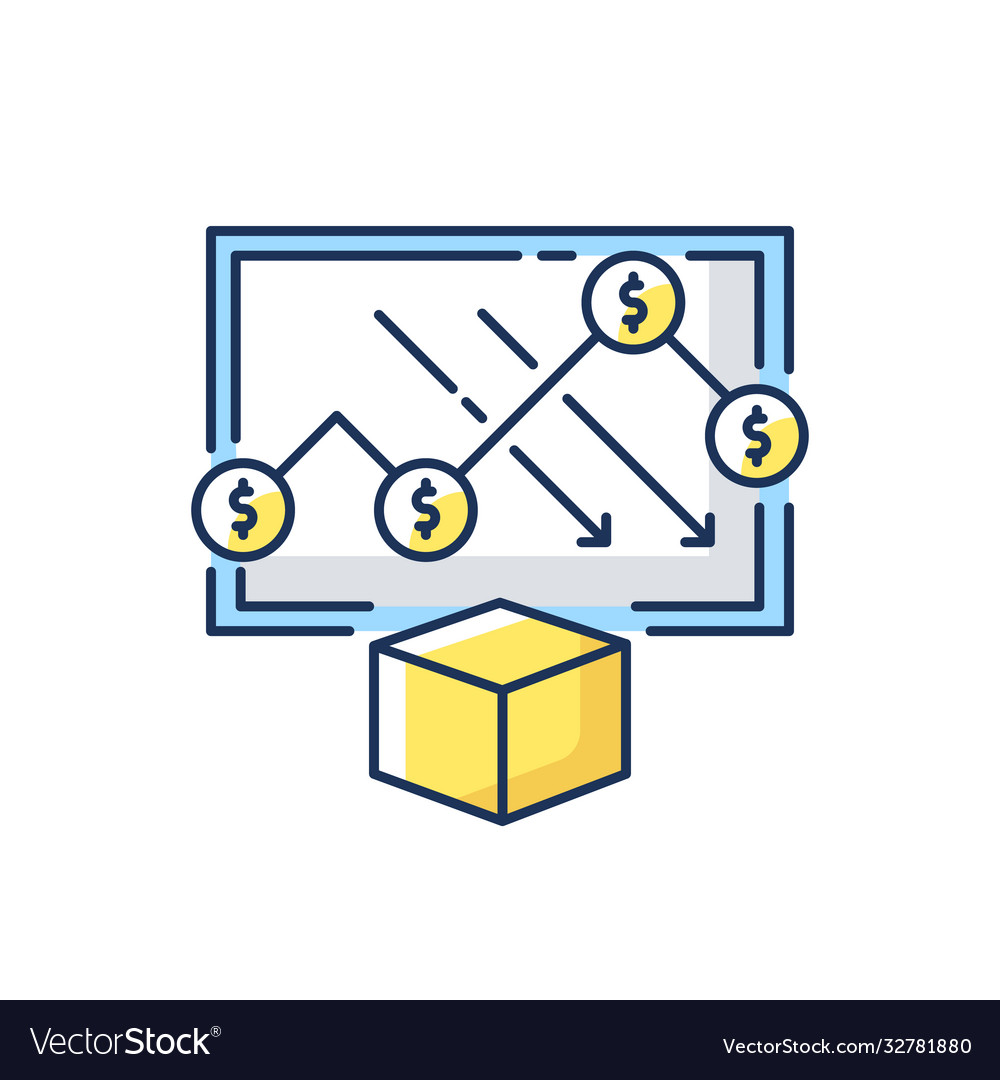Cost analysis rgb color icon Royalty Free Vector Image