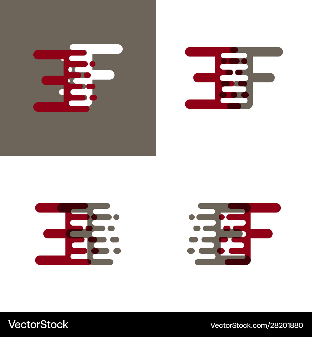 Ef letters logo with accent speed in drak red Vector Image