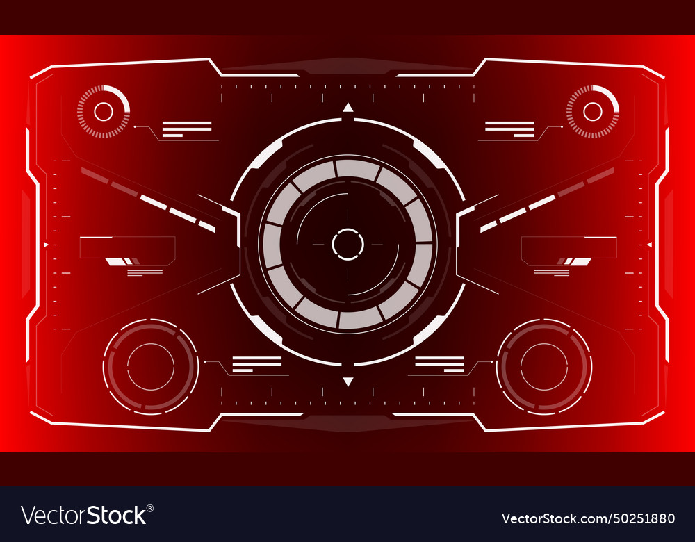 Hud sci-fi interface screen view white circular Vector Image