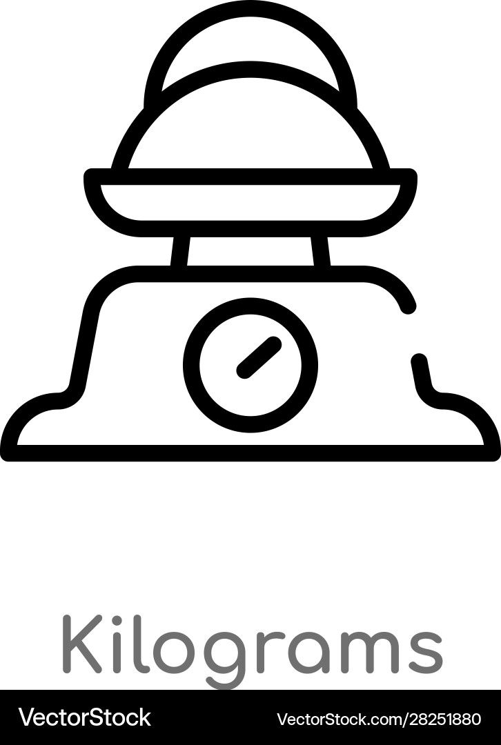 Outline kilograms icon isolated black simple line Vector Image