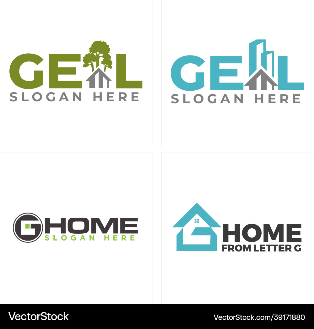 Real estate with home building and tree Royalty Free Vector