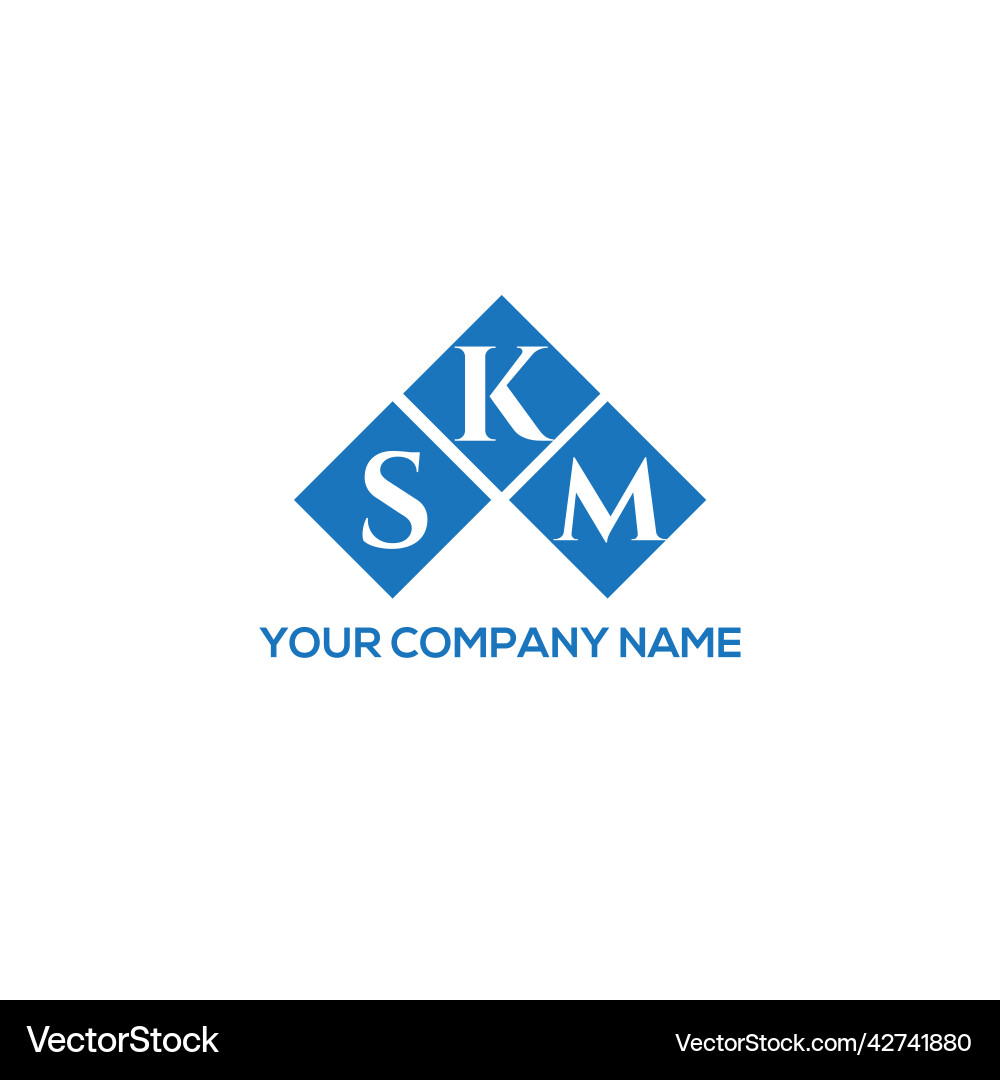 Skm letter logo design on white background Vector Image