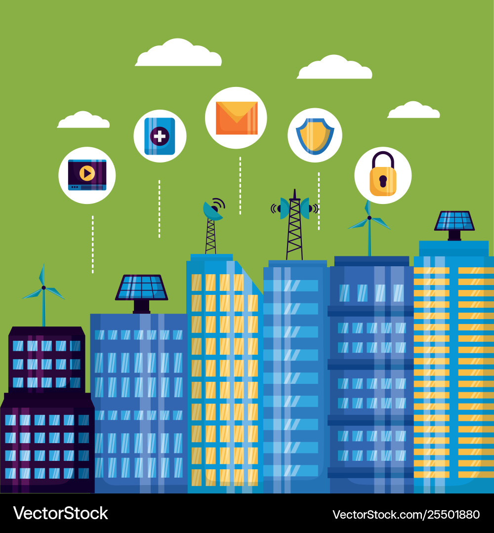 Smart city design Royalty Free Vector Image - VectorStock