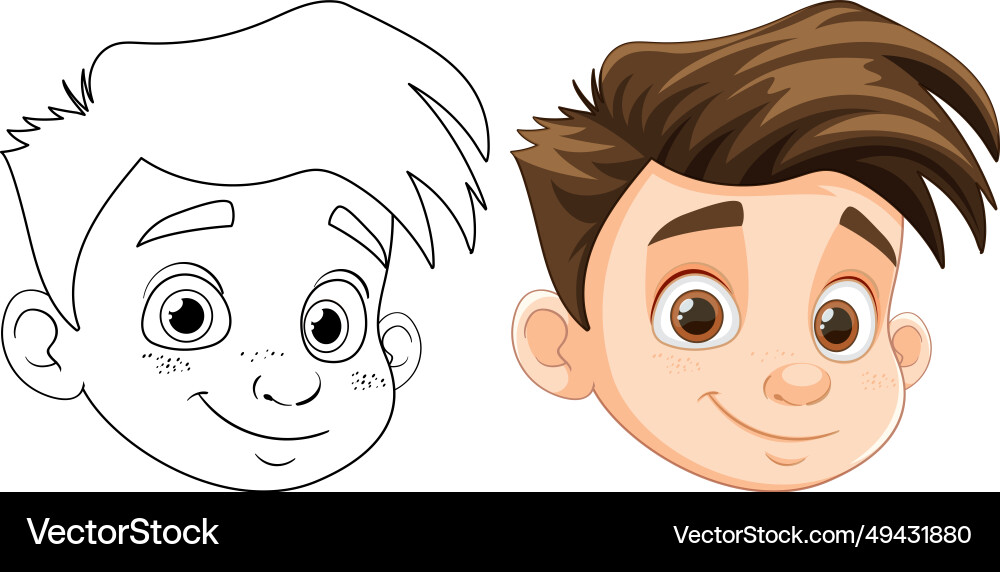 Smiling handsome boy with brown hair Royalty Free Vector