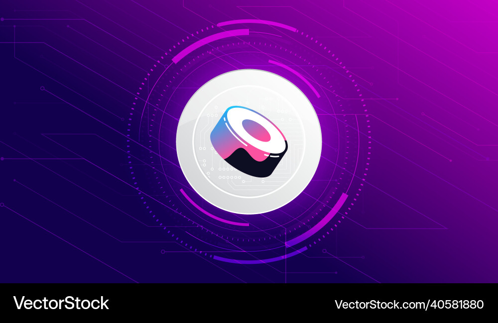 Sushiswap sushi banner coin cryptocurrency Vector Image