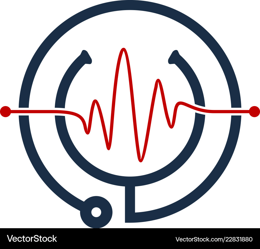 Wave medical logo icon design Royalty Free Vector Image