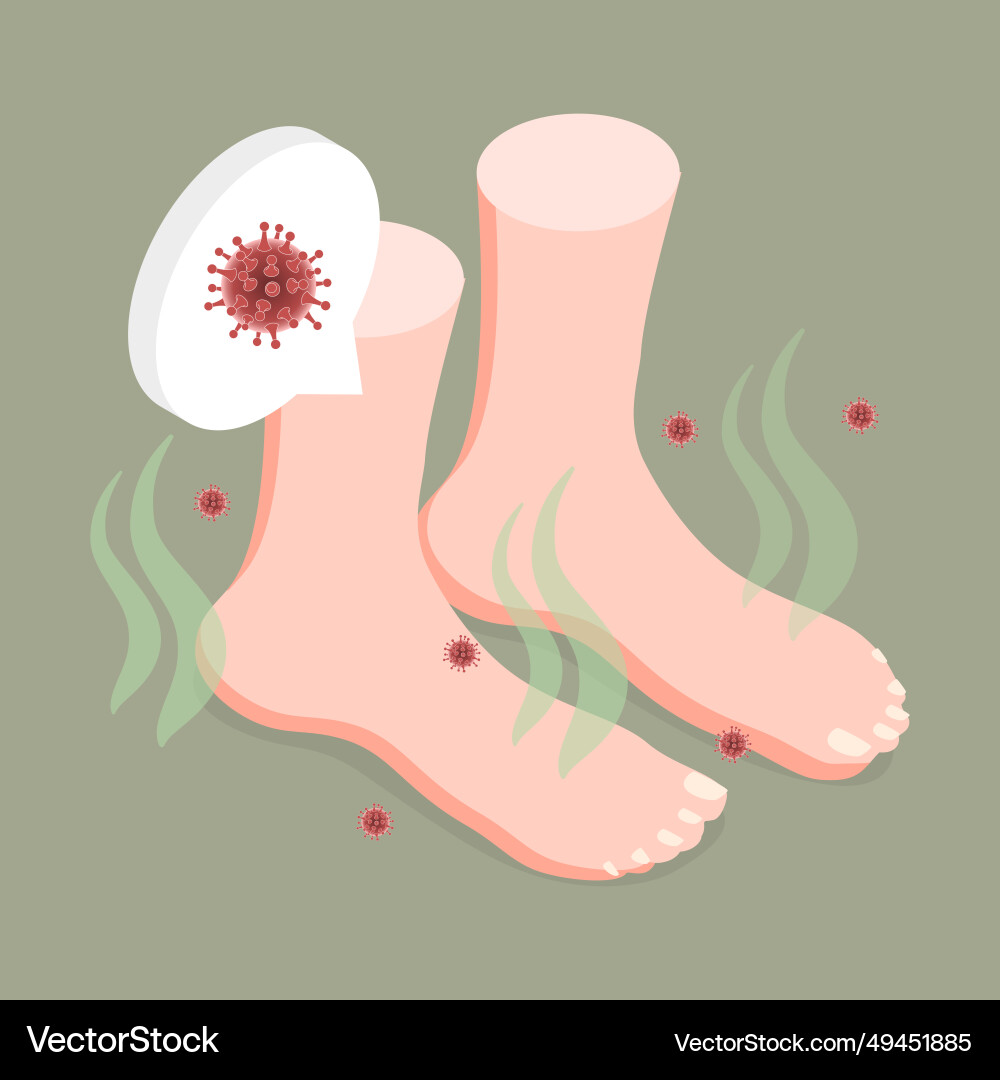 3d isometric flat of feet Royalty Free Vector Image