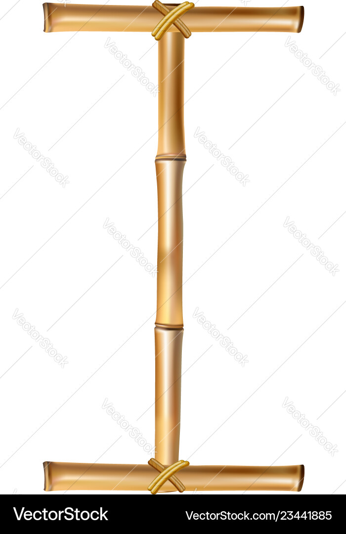 Bamboo alphabet letter i isolated on white Vector Image