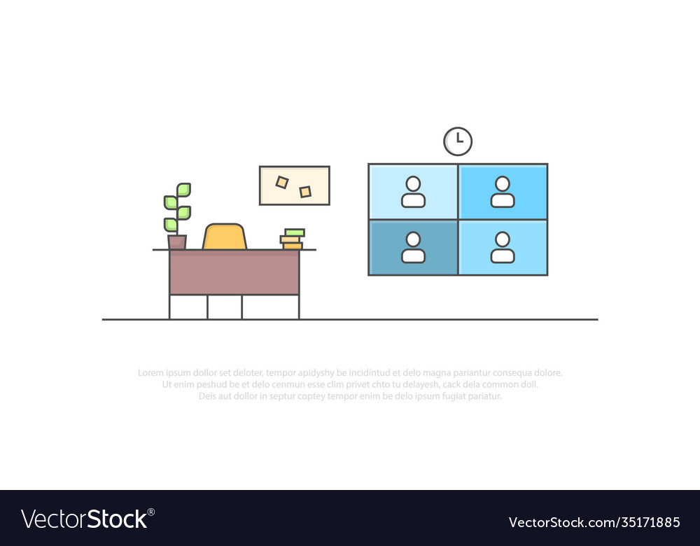 Banner online school classroom interior Royalty Free Vector Banner online school classroom interior Royalty Free Vector